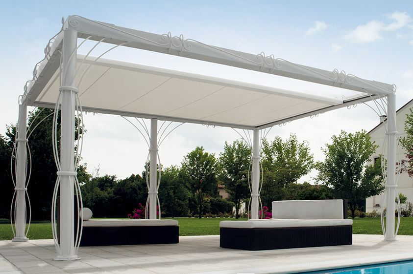 Pergole autoportanti in alluminio,in legno lamellare e ferro